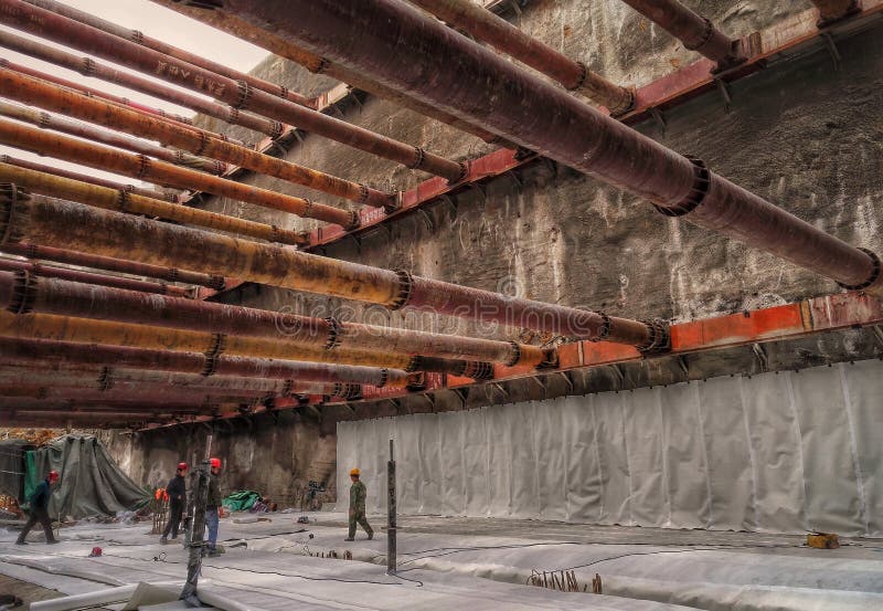 Steel Support Structure Site Editorial Photography - Image of double ...