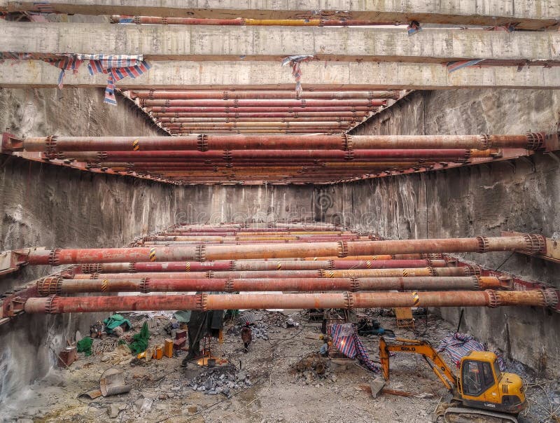 Steel Support Structure Site Editorial Stock Photo - Image of braces ...