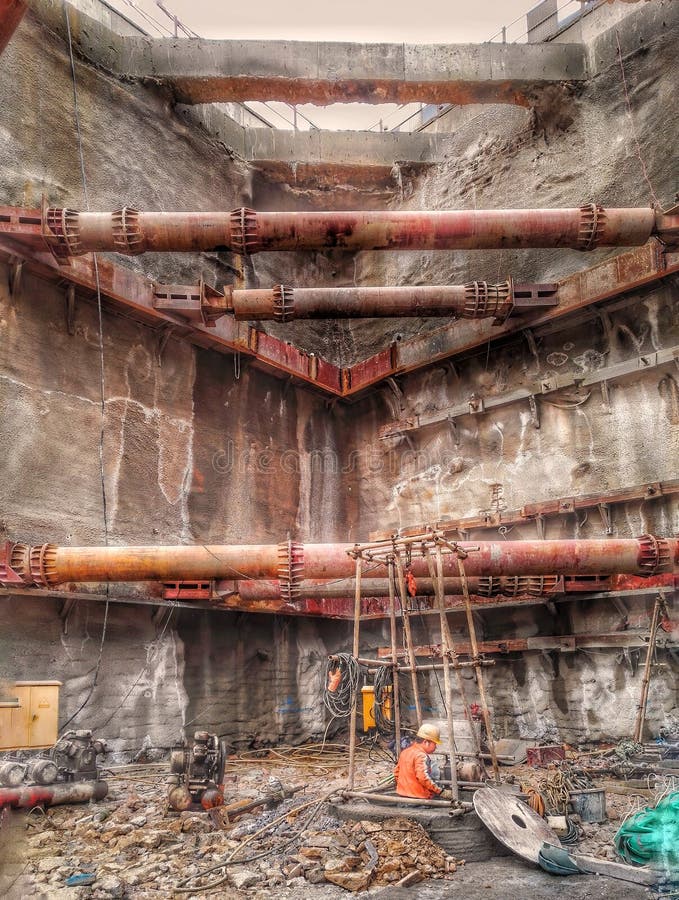 Steel Support Structure Site Editorial Stock Photo - Image of double ...