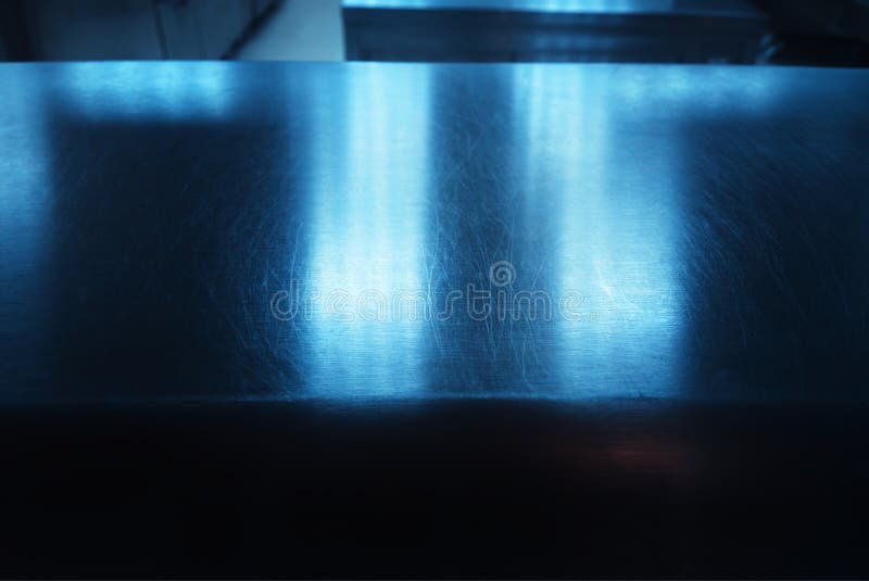 Steel Table with Scratches Bokeh Background Stock Image - Image of ...