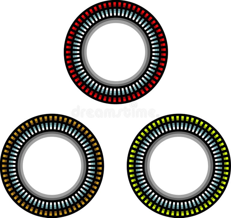 Steel Techno Ring Frame with Shadow Over White Stock Vector ...