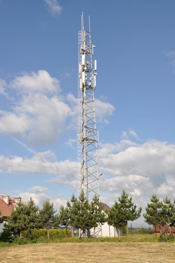 Steel Telecommunication Tower Stock Photo - Image of cell, broadcasting ...