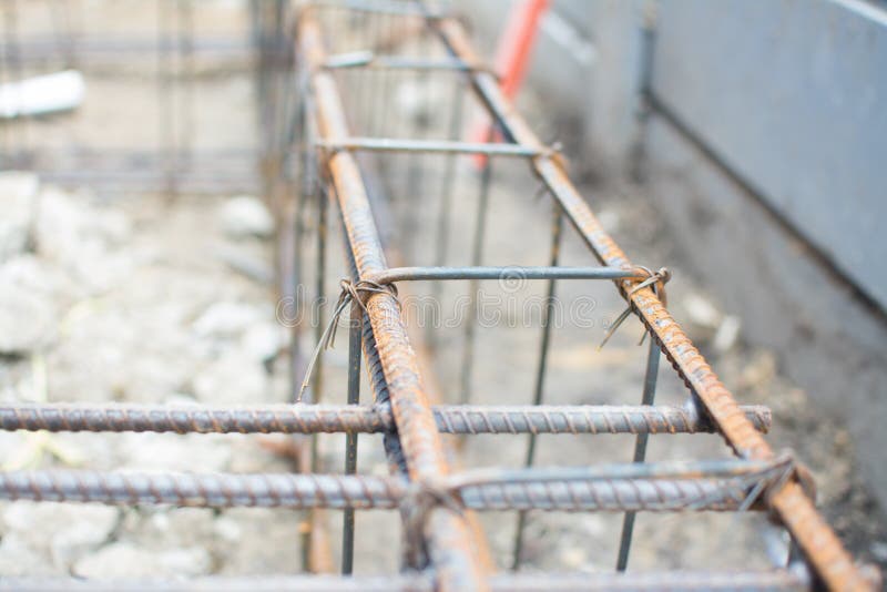 Steel Tie of Ground Beam Waiting for Concrete Work Stock Image - Image ...