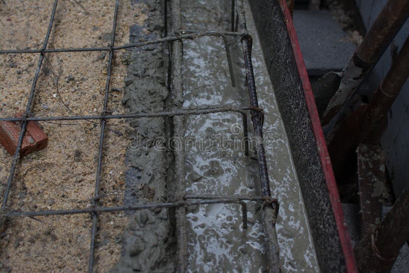 Steel Tie of Ground Beam Waiting for Concrete Work Stock Photo - Image ...