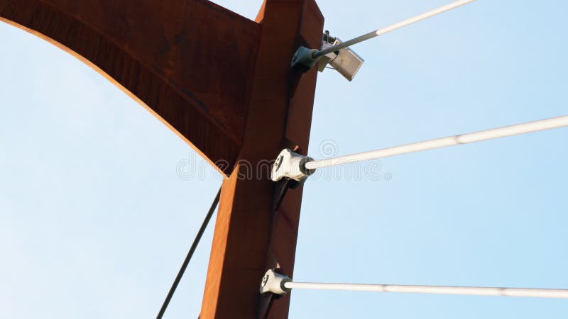 Steel Tie Rods for a Bridge Construction Engineering Structure Stock ...