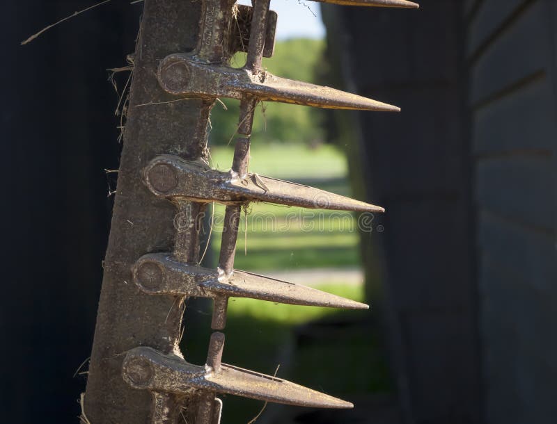 Steel Tines of an Old Farm Mower Stock Photo - Image of tool, teeth ...