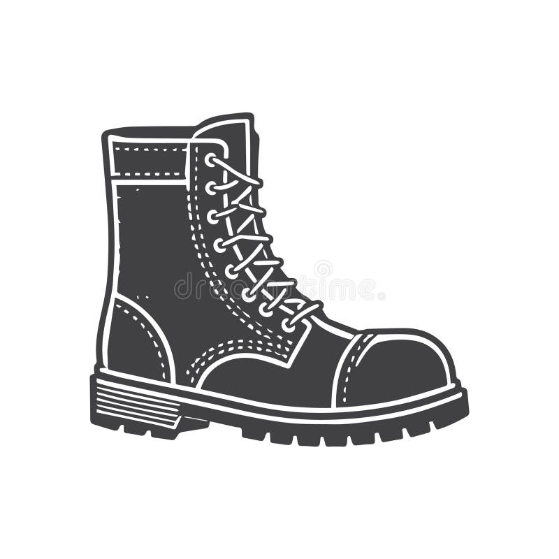 Steel Toe Boots Simple Minimalist Illustration Design Vector Icon ...
