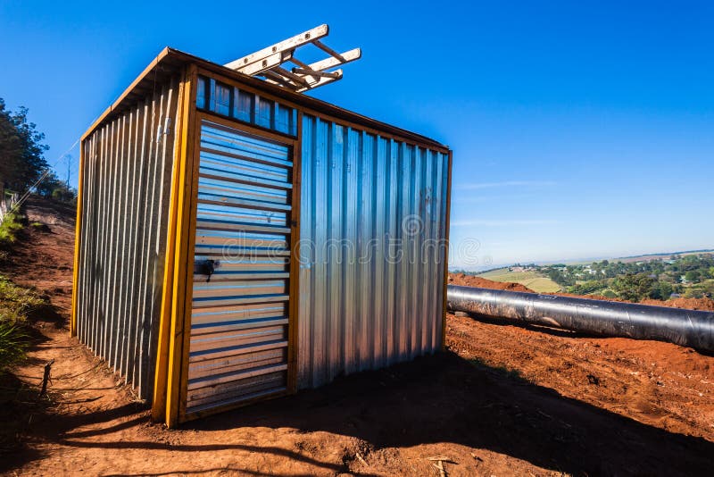 Steel Tool-Shed Construction Stock Photo - Image of site, toolshed ...