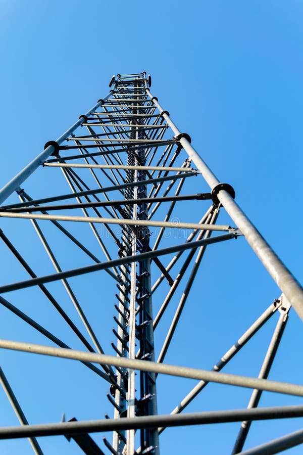 Steel tower construction stock image. Image of column - 137247209