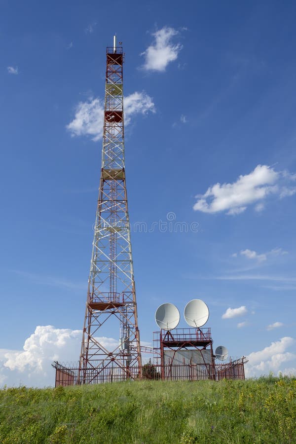 Steel Tower of Digital TV, Cellular Mobile Communication Repeater on ...