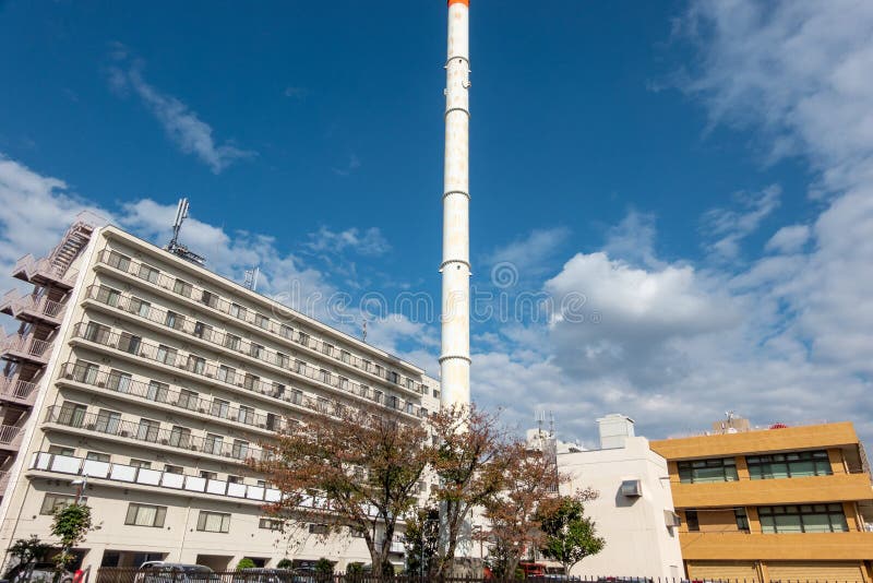 Steel tower in Japan stock image. Image of asia, white - 177778025