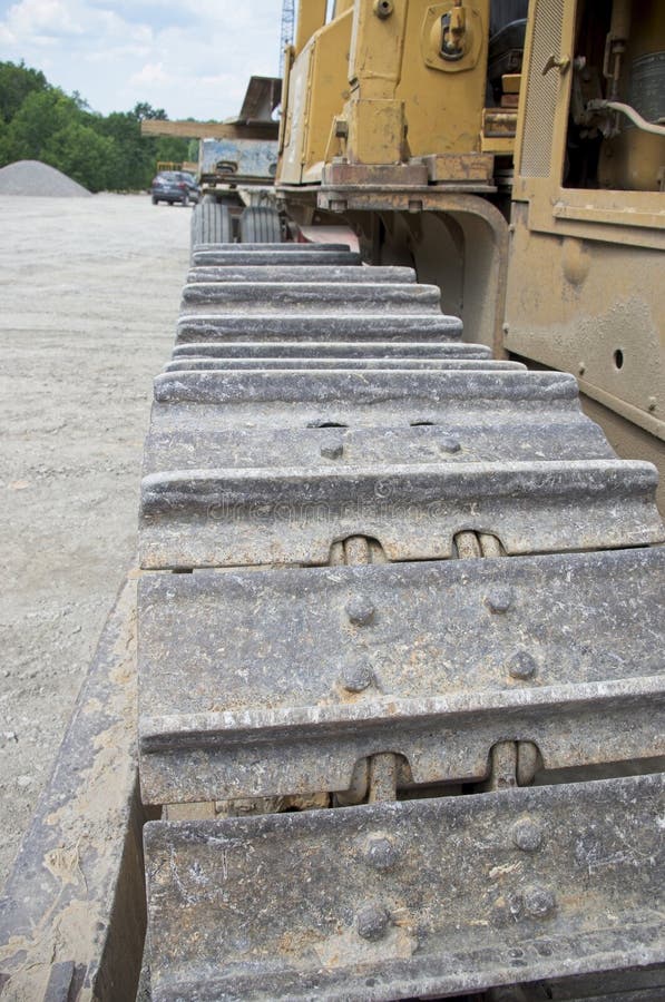 Steel Tracks on a Bulldozer at a Construction Site Stock Image - Image ...