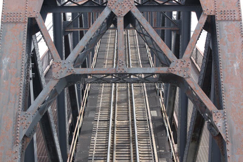 Steel Train Bridge in Portland. Stock Photo - Image of open, bridge: 72860