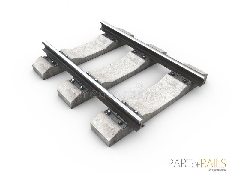 Steel Train Rail Track Profile Symbol with Tools, 3d Illustration Stock ...