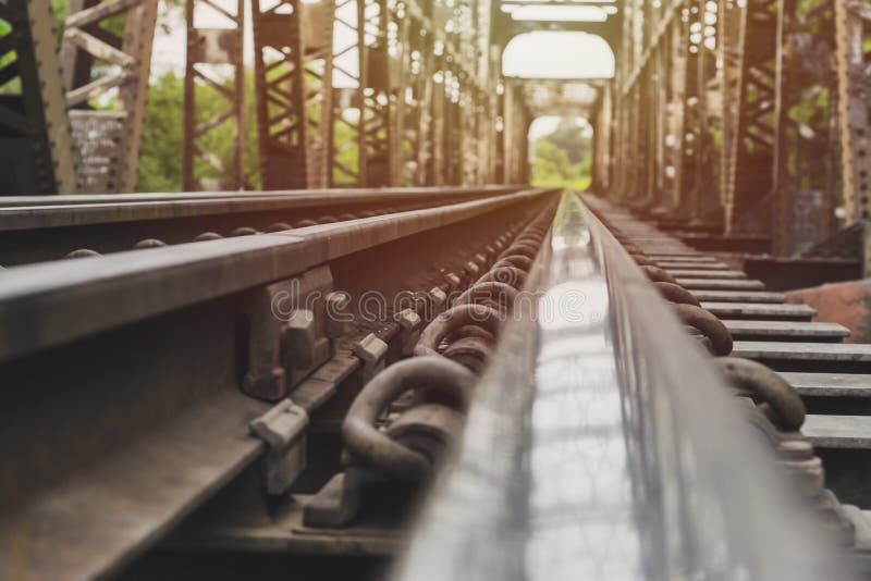 Steel Train Tracks. stock image. Image of horizon, cargo - 127960731