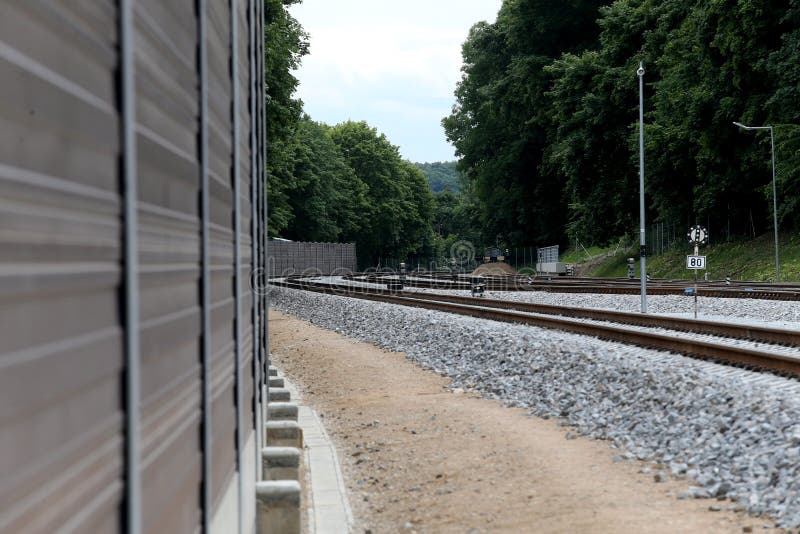 Steel Train Tracks, Rail Ties, Lined Up into the Horizon Stock Image ...