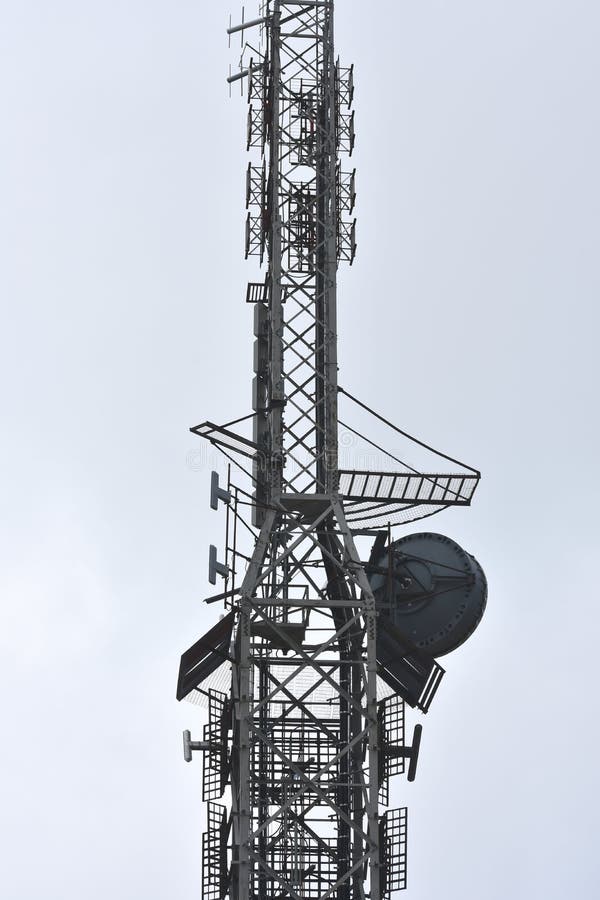 Steel transmitter tower stock image. Image of communication - 71900967