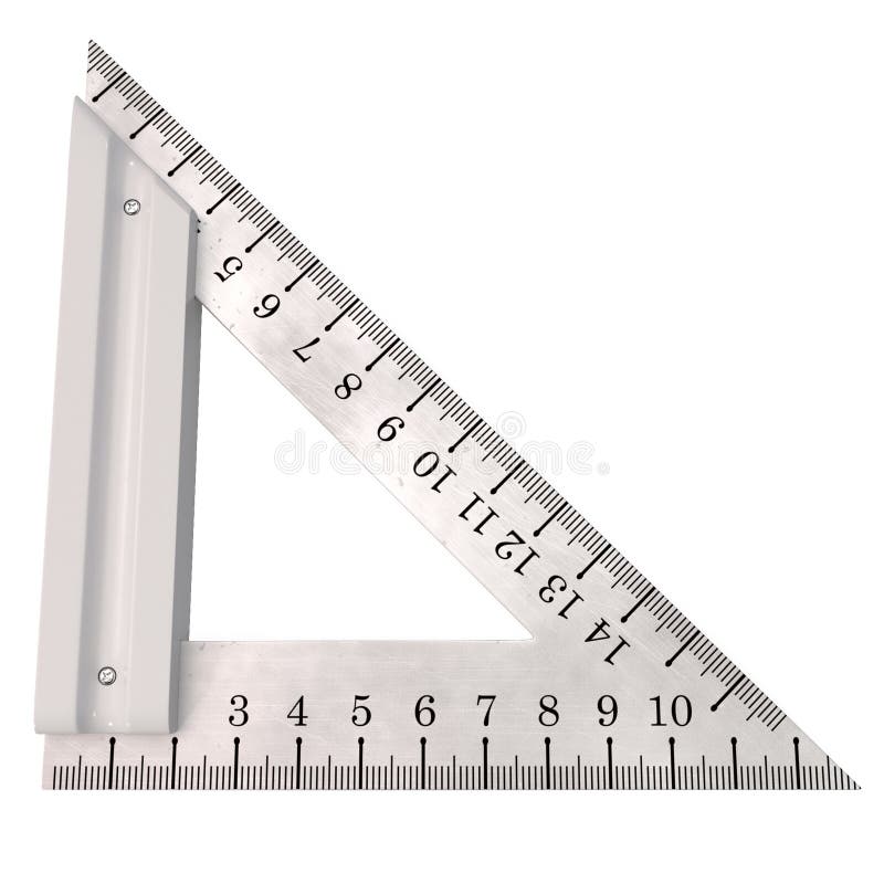 Steel Triangle Ruler on White Background Stock Photo - Image of gauge ...