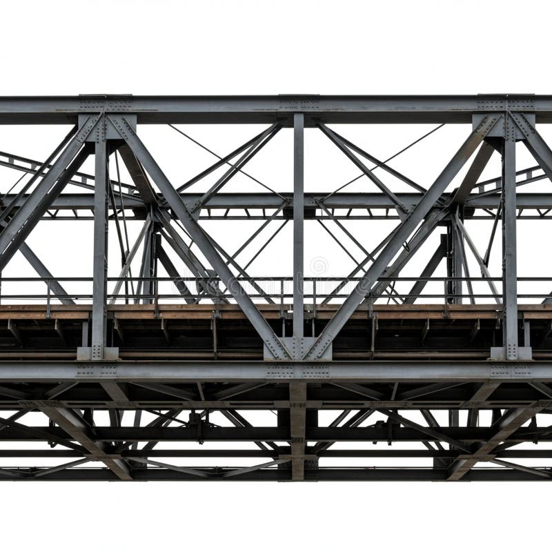 Steel Truss Bridge with a Lattice Framework in a Geometric Pattern ...