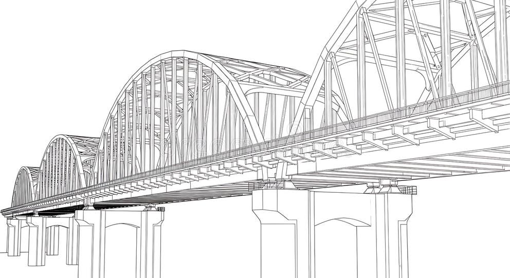 Steel Truss Bridge Stock Illustrations – 383 Steel Truss Bridge Stock ...