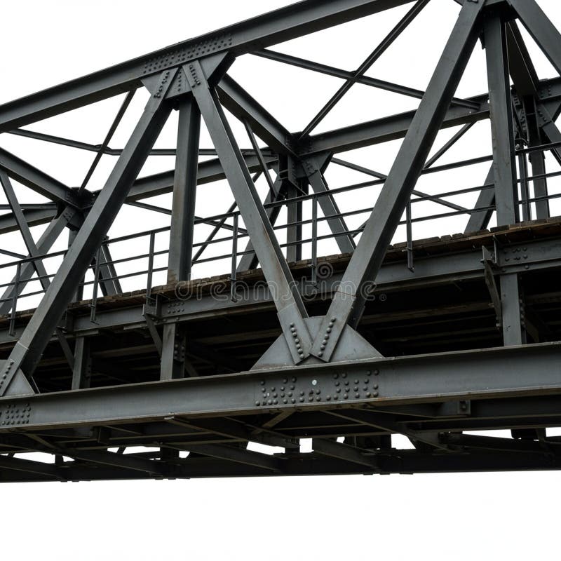 Steel Truss Bridge Section, Characterized by Intersecting Triangular ...