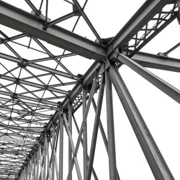 Steel Truss Bridge Structure with Triangular and Rectangular Patterns ...