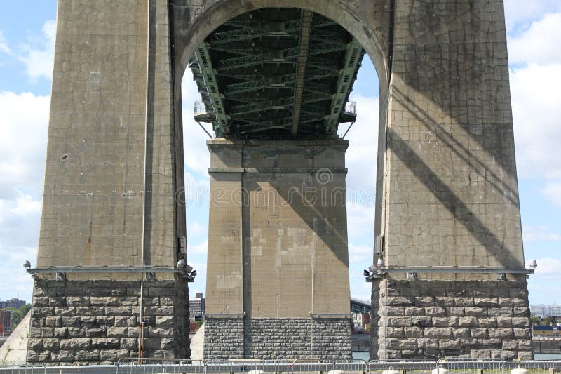 Steel Truss Cantilever Bridge Viewed from Under Stock Image - Image of ...