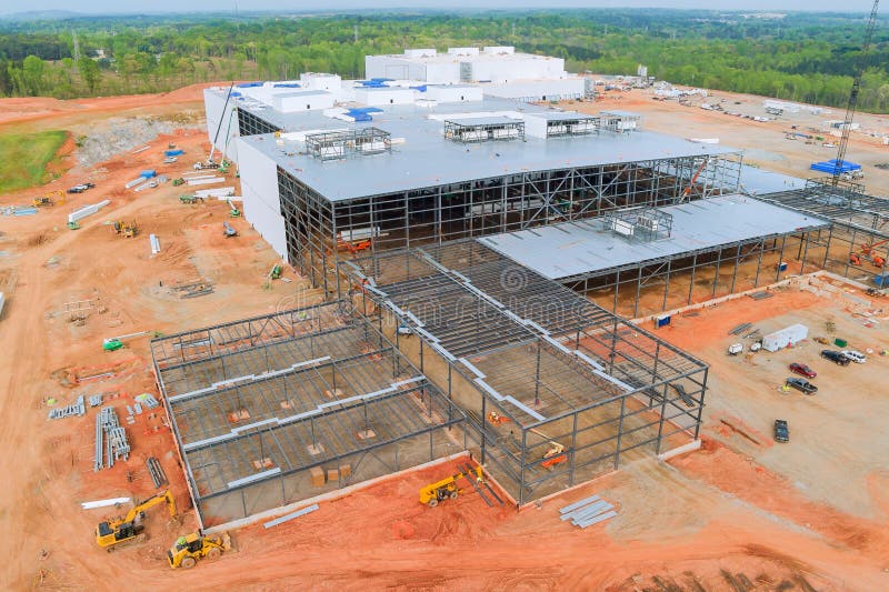 Steel Truss Frames are Being Constructed As Part of the Construction an ...