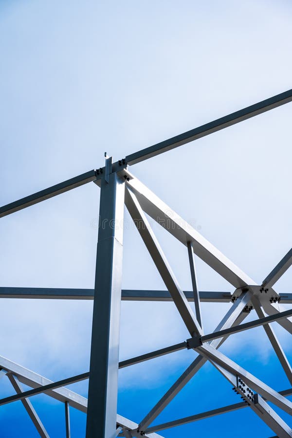 Steel Truss of a Large Ware House Under Construction.. Stock Photo ...