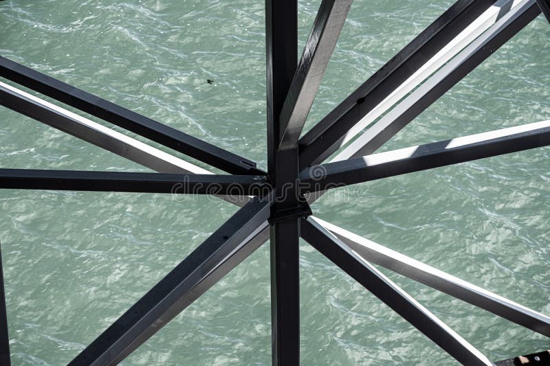 Steel Trusses Meeting in a Star Formation.. Stock Photo - Image of ...