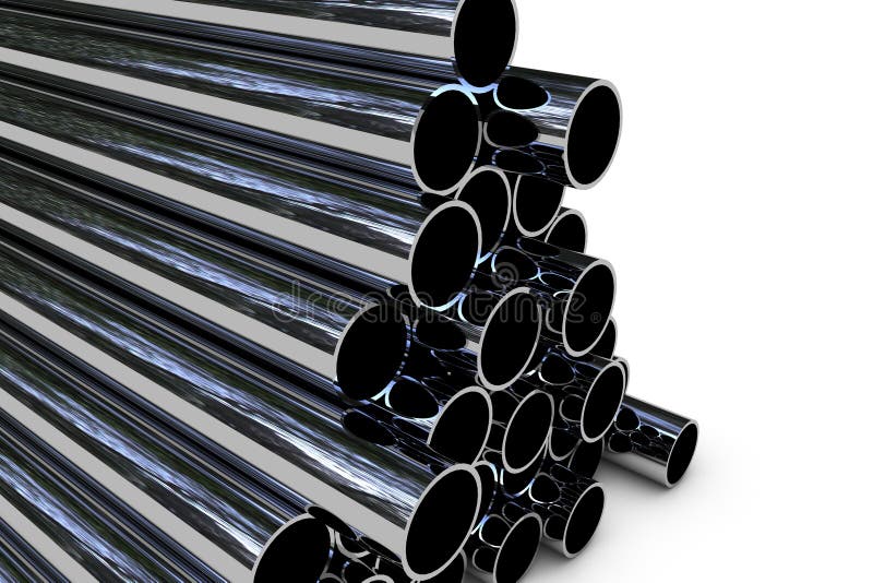 Steel tube stock illustration. Illustration of reflection - 12277459