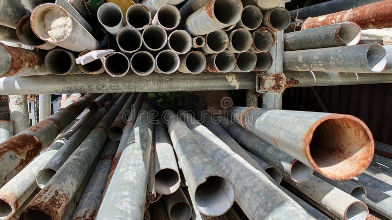 Steel Tube on Stock Pile stock image. Image of hardware - 167553809