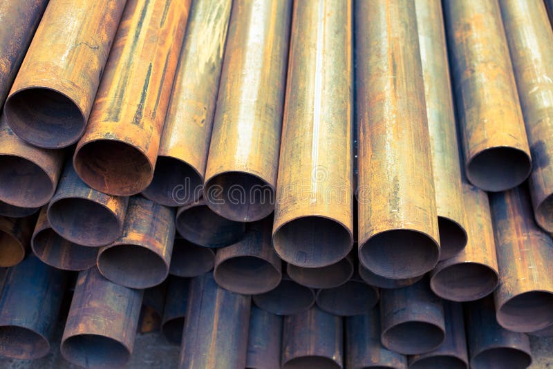Large rusting steel pipes stock image. Image of rusted - 164773