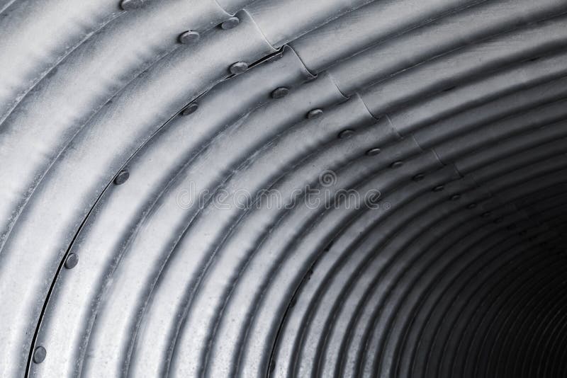 Steel Tunnel Interior, Corrugated Arch Stock Photo - Image of ceiling ...