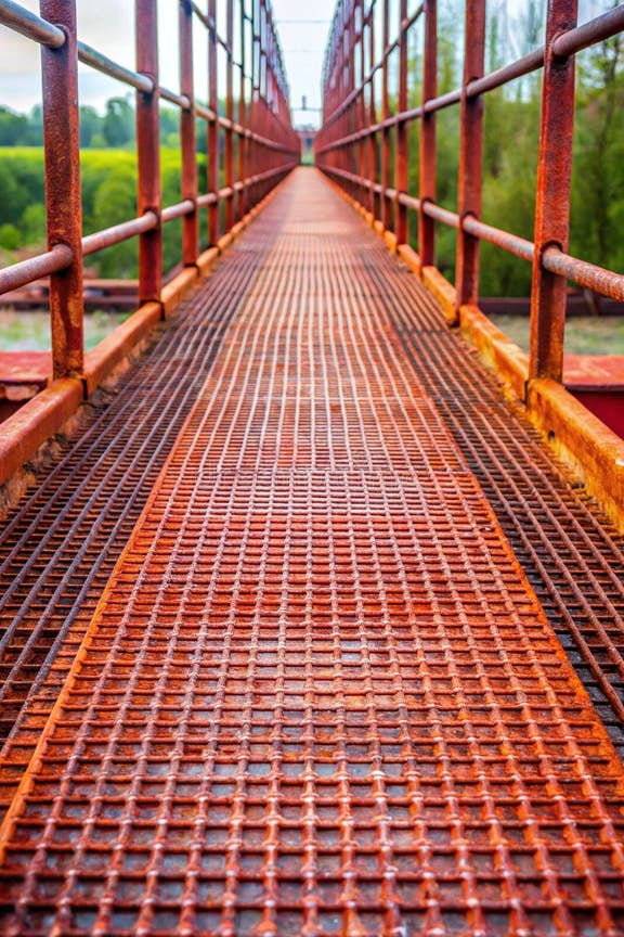 Steel Walkway Mats with Red Rust Coating Stock Illustration ...