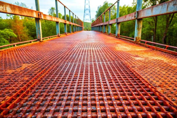 Steel Walkway Mats with Red Rust Coating Stock Illustration ...