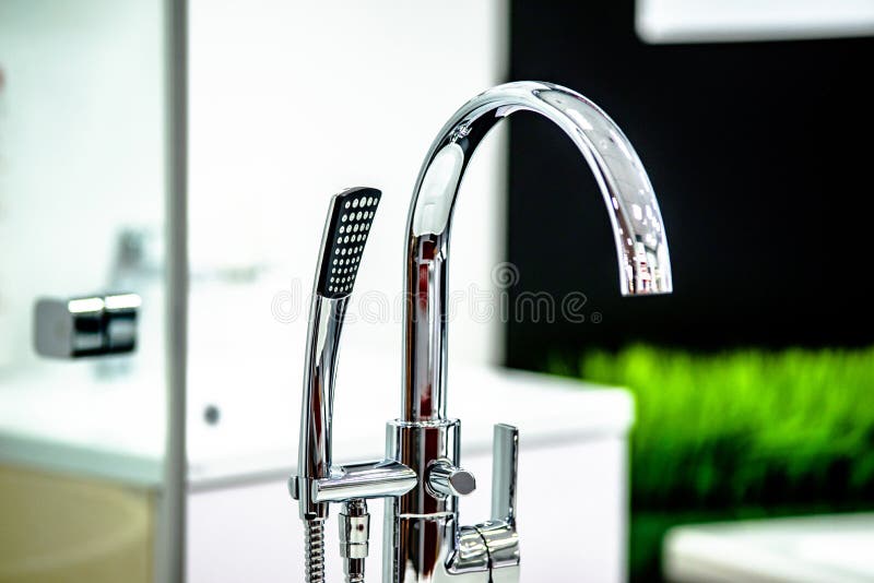A steel water tap stock photo. Image of shiny, plumbing - 173092302