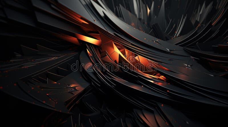 Steel Wave on Black Background, Abstract Design. Stock Illustration ...
