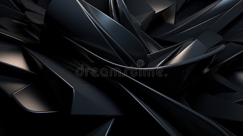 Steel Wave on Black Background, Abstract Design. Stock Illustration ...