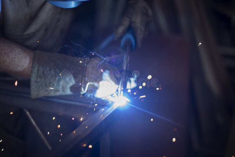 Steel Welding. Metal Seam Welding Stock Photo - Image of industrial ...