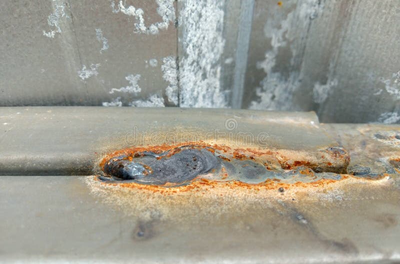 Steel Welds are Rusty, Deteriorated, Corroded Stock Image - Image of ...
