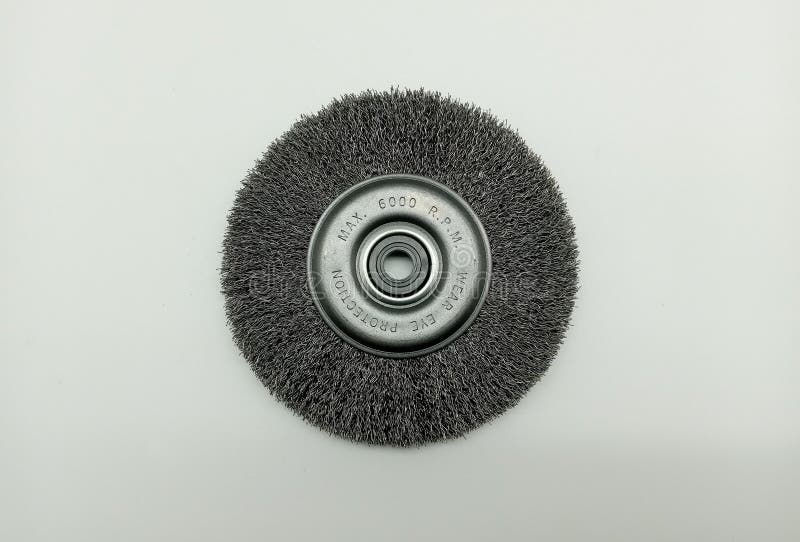 A Steel Wheel Brush To Clean Rust Dirt on the Iron 01 Stock Photo ...