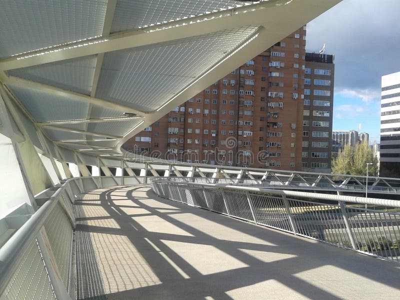 Steel white footbridge stock image. Image of white, metal - 47749215