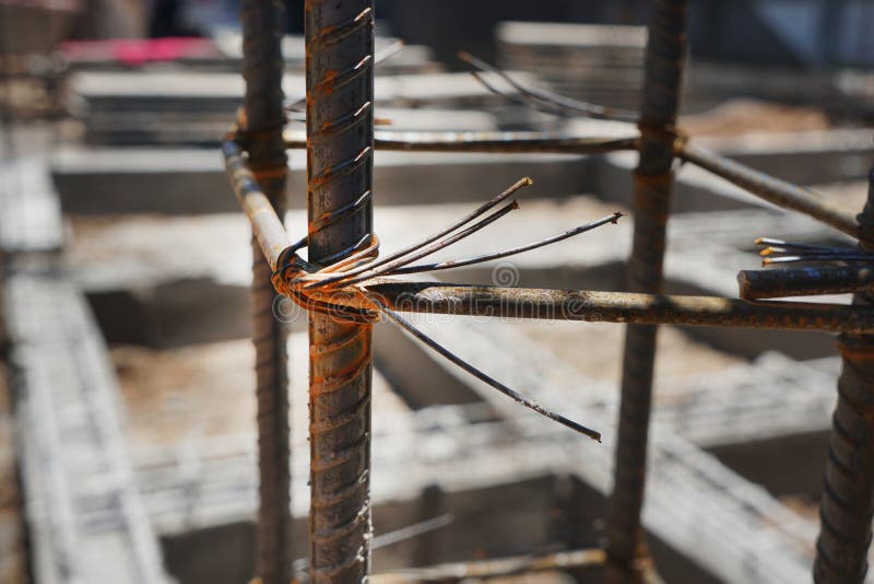 Steel Wire Binding. Binding the Rebar To the Deformed Steel with Wire ...