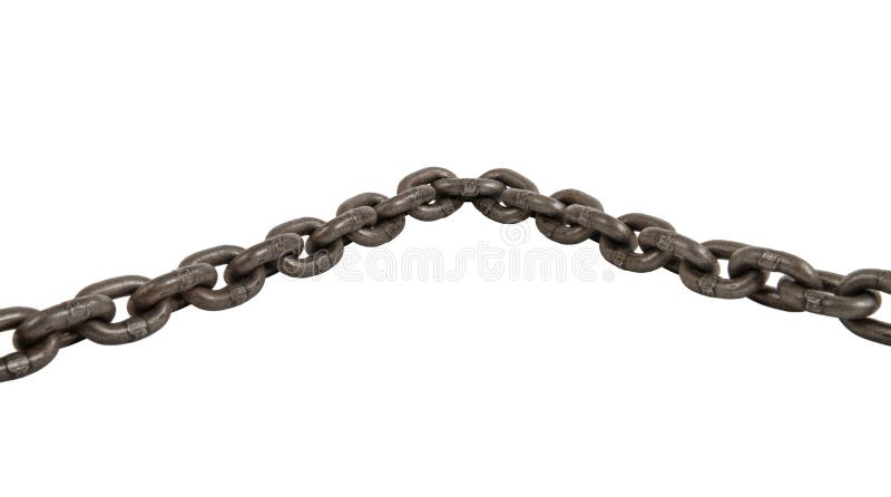Steel-wire Chain on White Background Stock Image - Image of iron ...