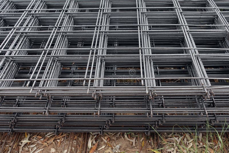 Steel Wire Concrete Reinforcement Mesh Used in Construction Stock Photo ...