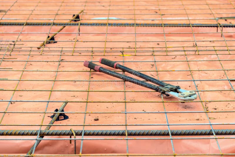 Metal Mesh Cutters for Steel Fixing Stock Image - Image of rebar ...