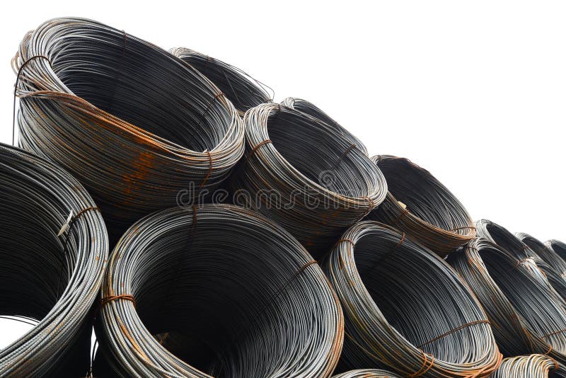 Steel Wire Roll in the Construction Site Stock Photo - Image of iron ...