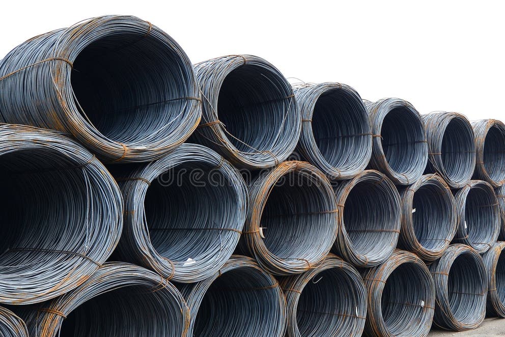 Steel Wire Roll in the Construction Site Stock Photo - Image of line ...