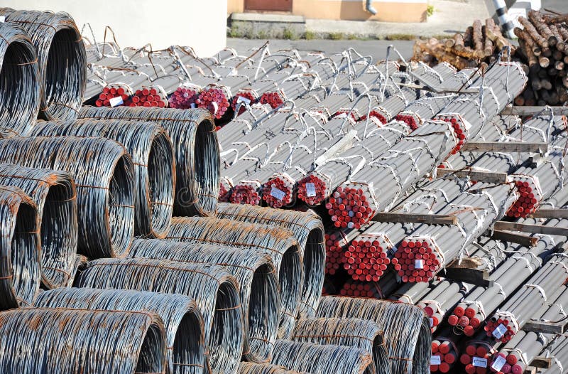 Steel wire roll and pipe stock image. Image of galvanized - 34999261